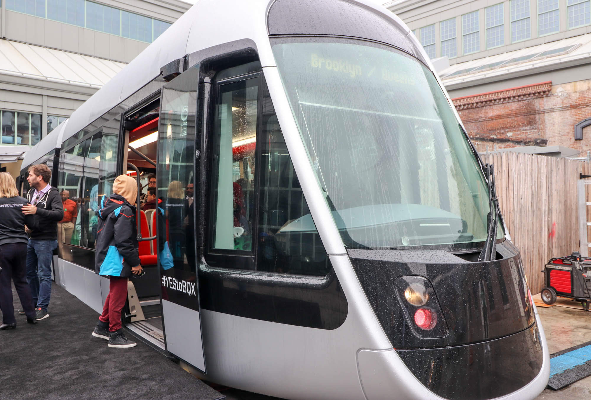 Brooklyn Queens Connector streetcar prototype revealed at Brooklyn Navy ...