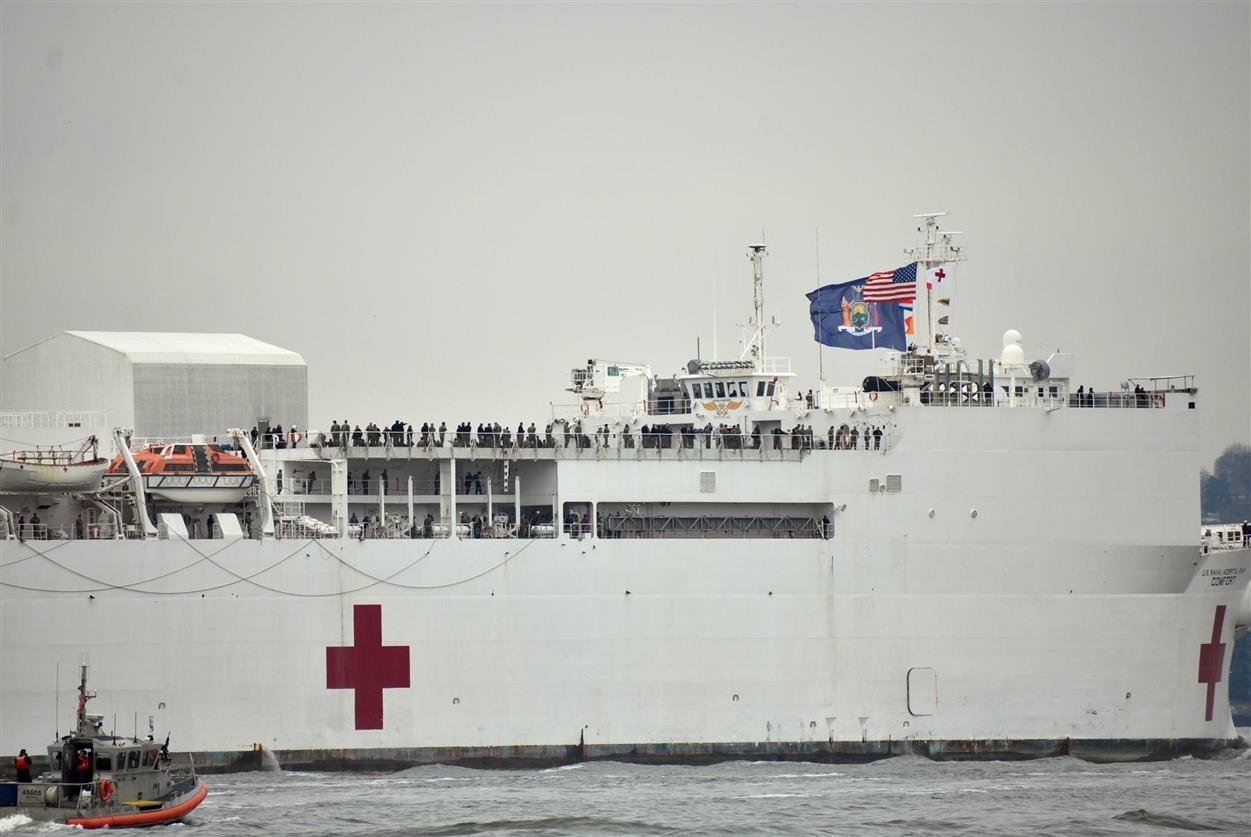 Rose gives statement on arrival of USNS Comfort